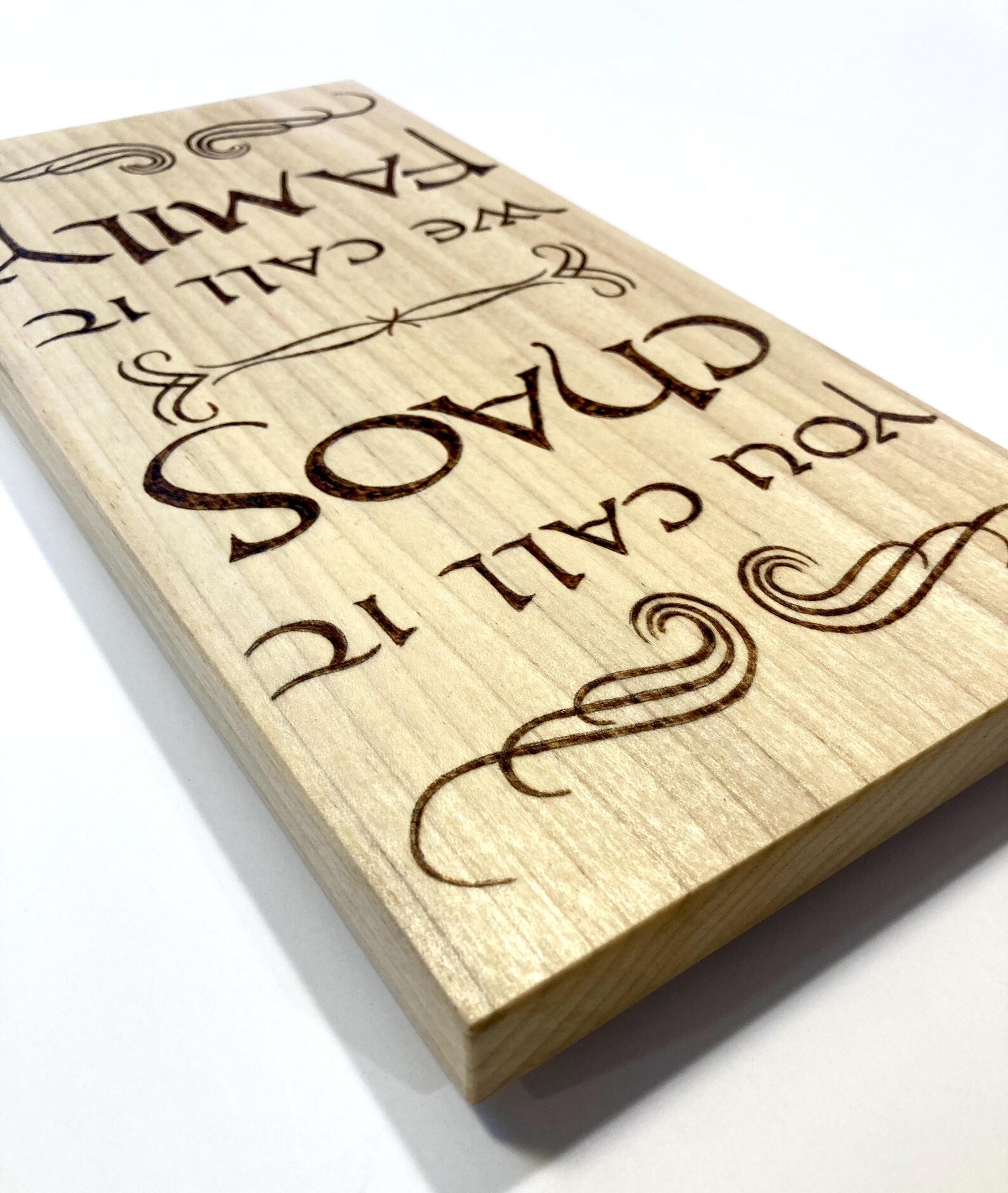 Wood Burned Family Sign: Funny Chaos Quote, Poplar Wood - Etsy