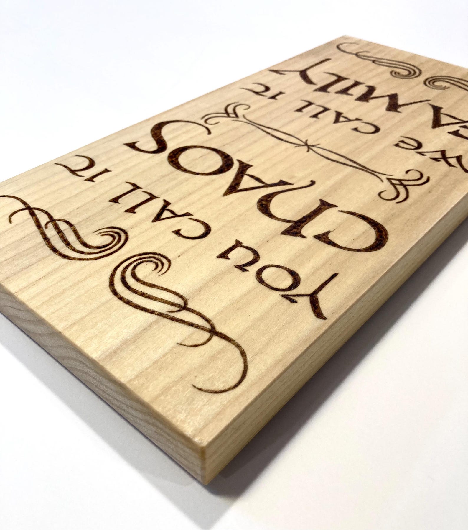 Wood Burned Family Sign: Funny Chaos Quote, Poplar Wood - Etsy