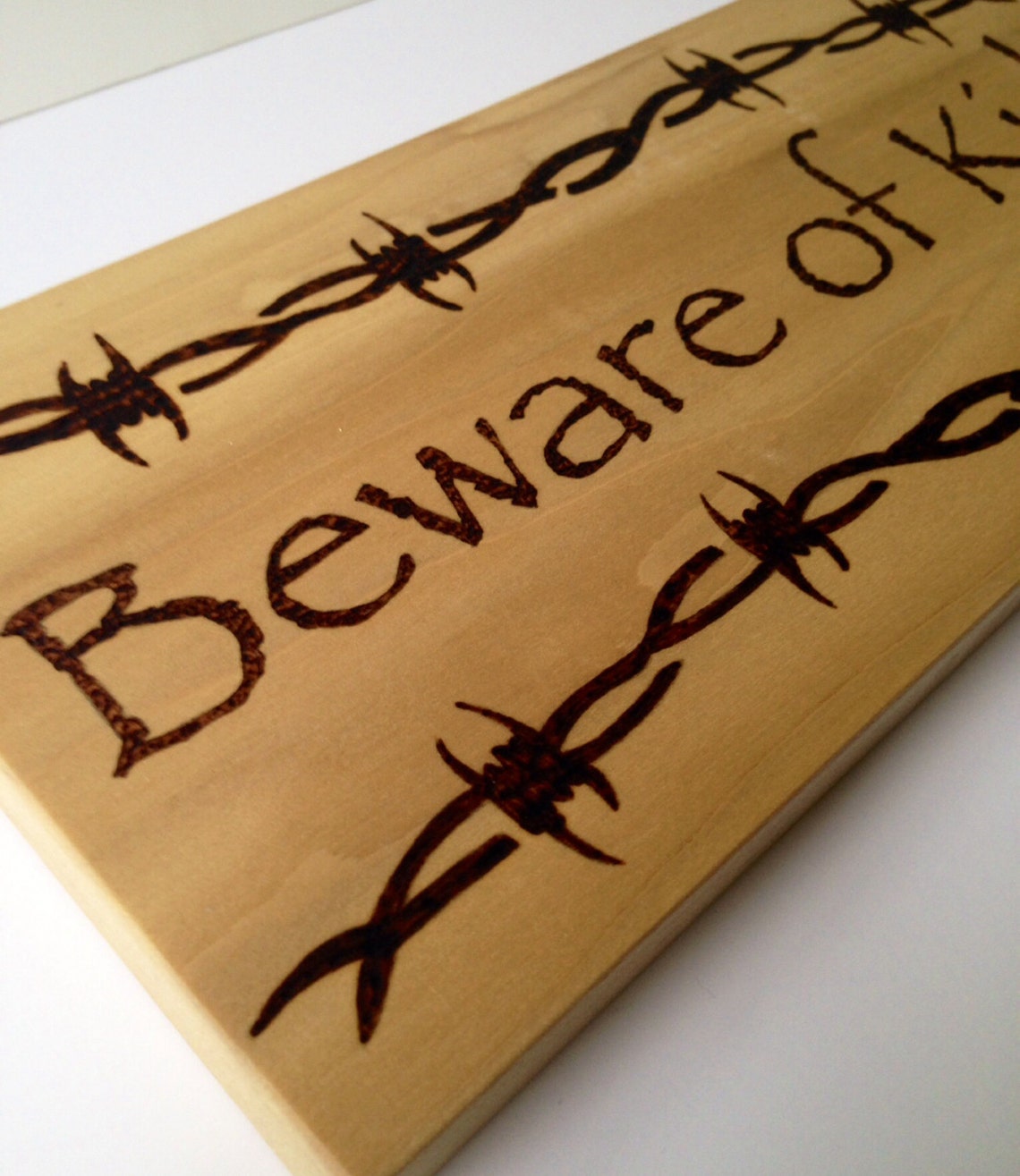 Beware of Kids Wood Sign Funny Wood Sign Wood Burned Sign - Etsy