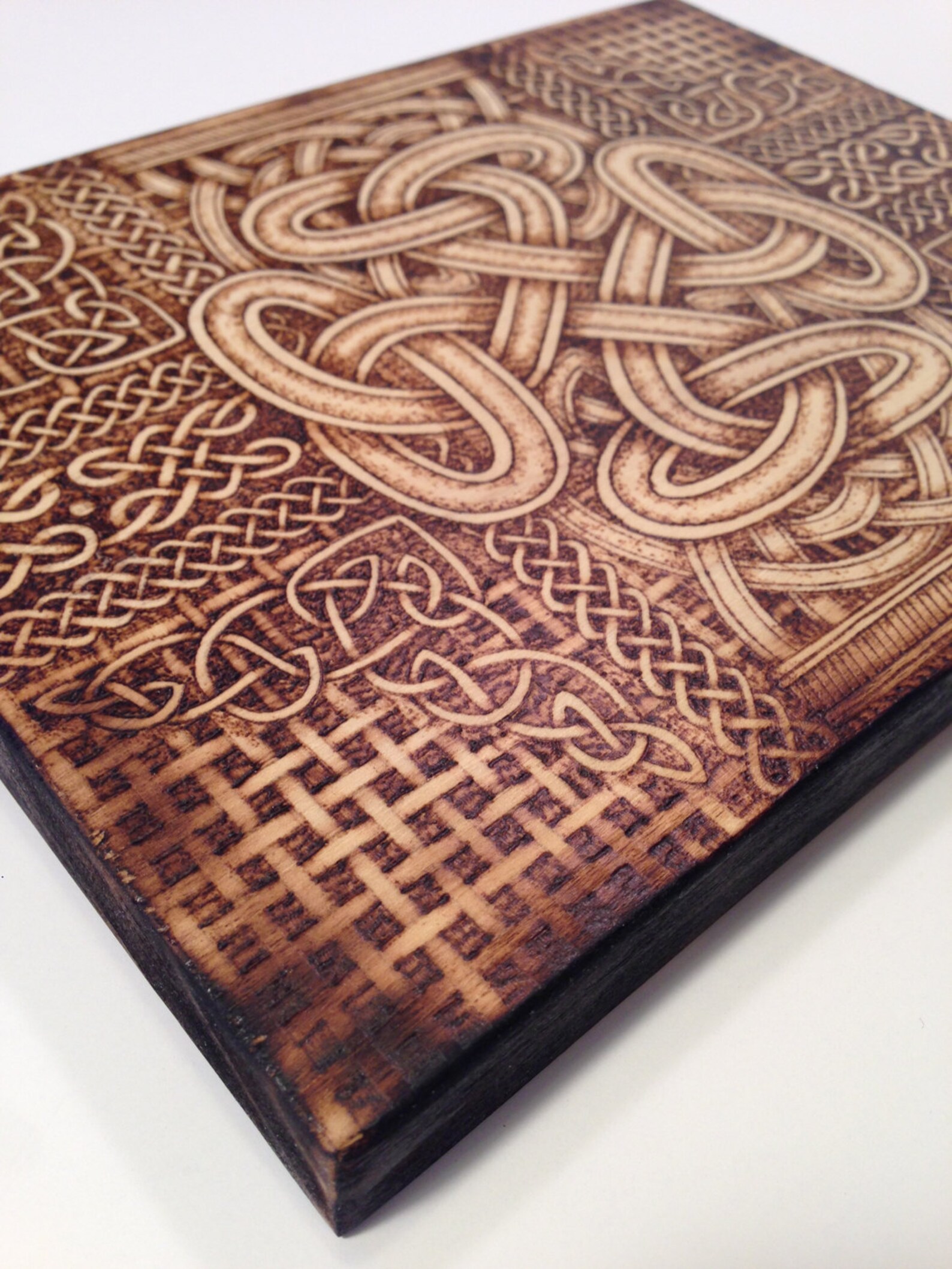 Celtic Knot Design Wood Burned Art Pyrography Celtic | Etsy
