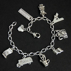 School Bracelet. School Charm Bracelet. Education Bracelet. Student ...