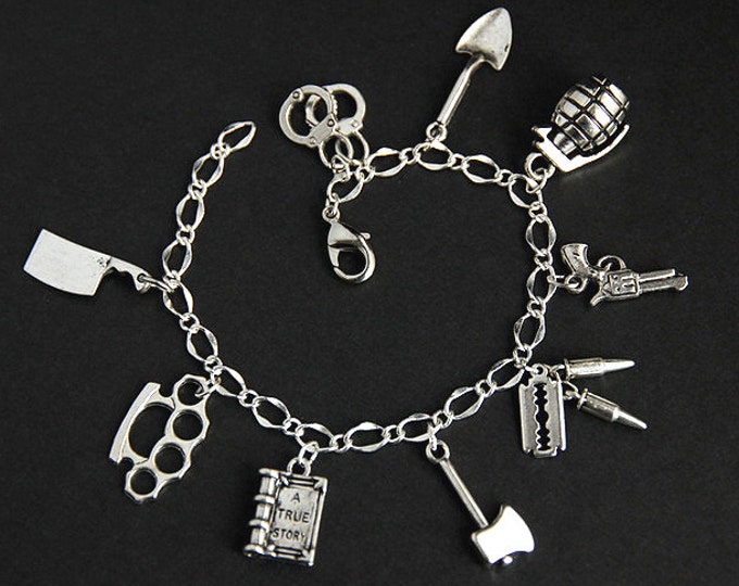 Murder Mystery Bracelet. True Crime Charm Bracelet. Murder - Etsy