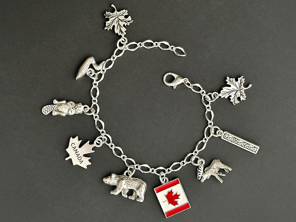 Canada Bracelet. Canadian Charm Bracelet. Travel Bracelet. Tourist ...