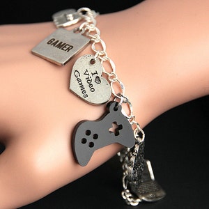 Gamer Bracelet. Gamer Girl Charm Bracelet. Video Games Bracelet. Online ...