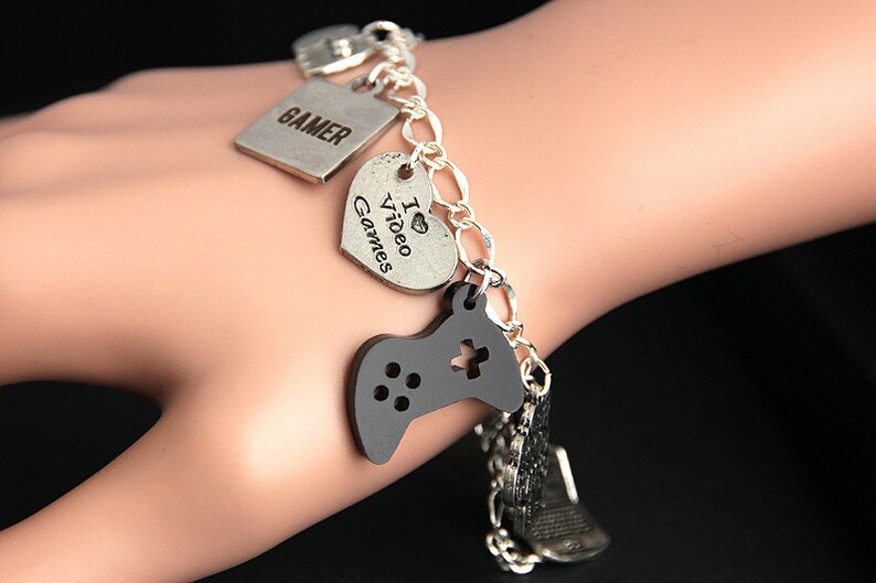 Gamer Bracelet. Gamer Girl Charm Bracelet. Video Games - Etsy