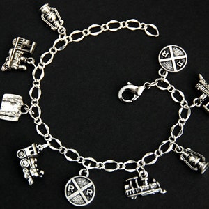 Train Bracelet. Charm Bracelet. Railroad Bracelet. Locomotive Bracelet ...