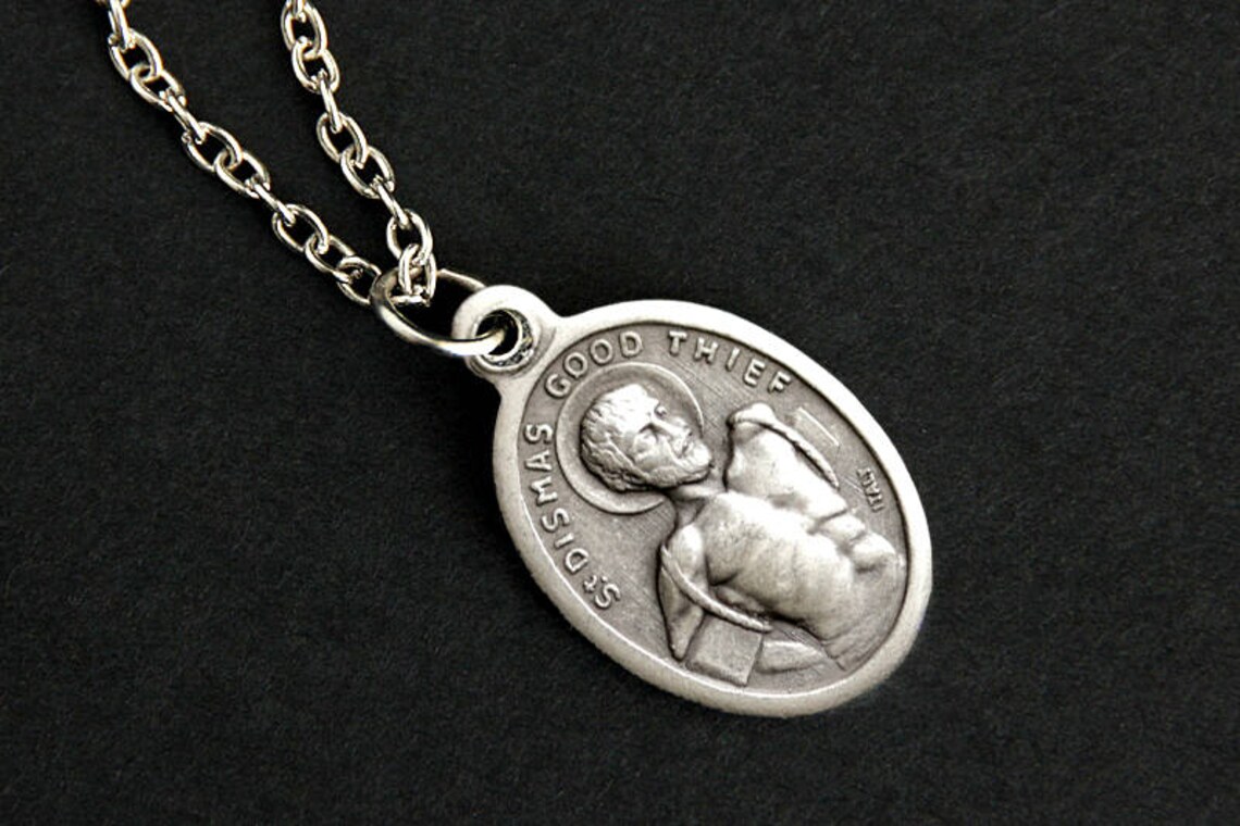 Saint Dismas Necklace. Good Thief Catholic Saint Necklace. St - Etsy