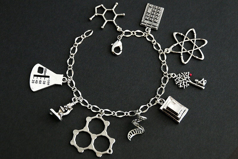 Science Bracelet. Physics Charm Bracelet. Biology Bracelet. - Etsy