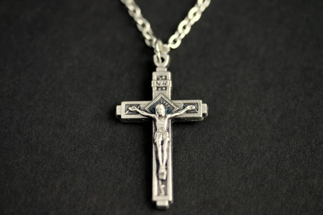 Basic Crucifix Necklace. Catholic Necklace. Charm Necklace. INRI ...