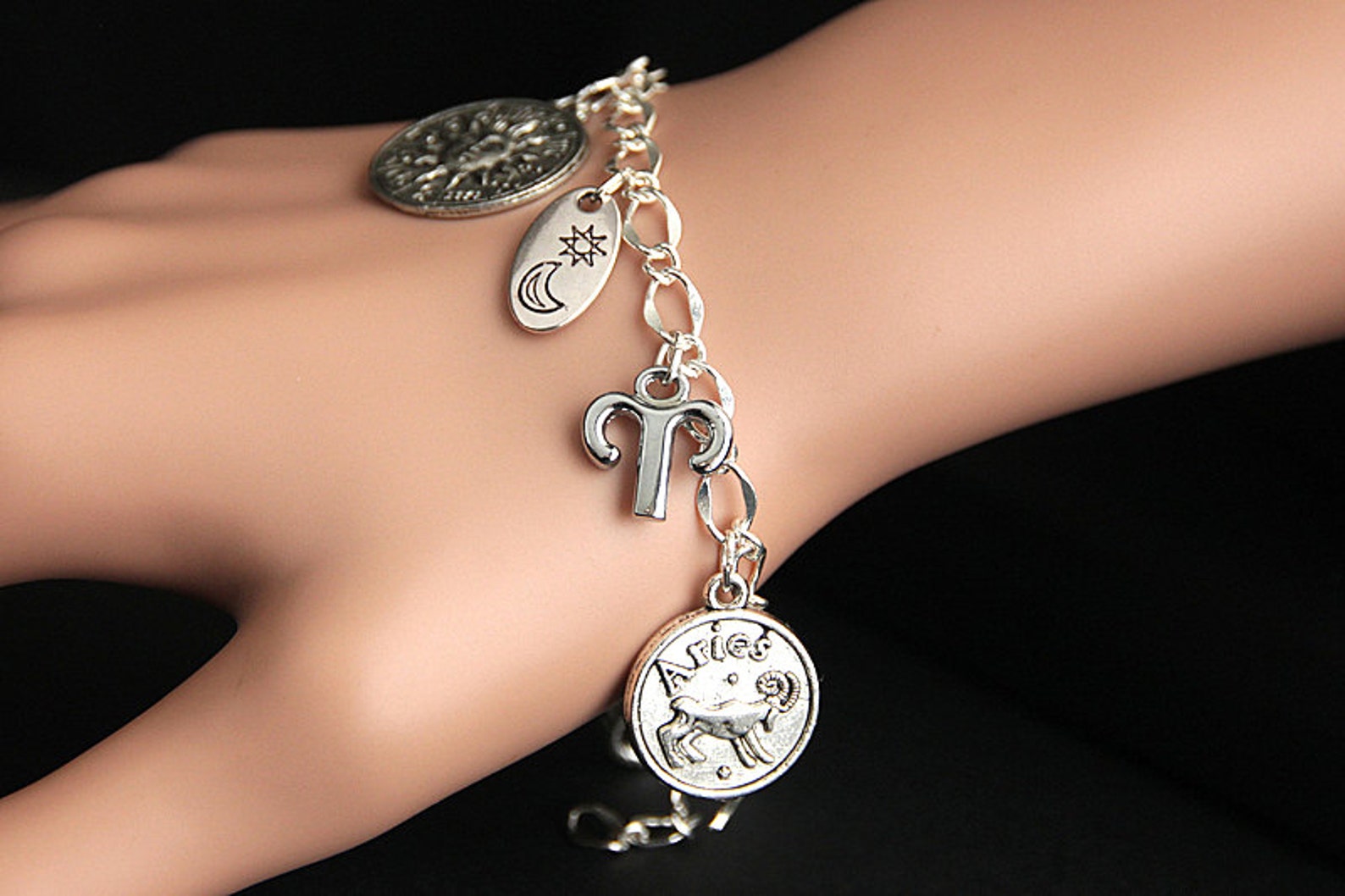 Aries Bracelet. Aries Charm Bracelet. Zodiac Bracelet. Sun Sign ...