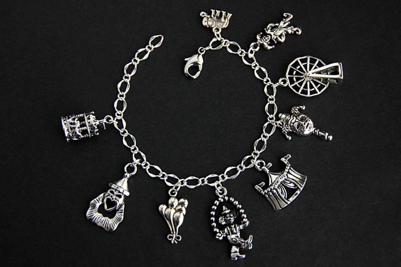 Carnival Bracelet. Amusement Park Charm Bracelet. Circus Bracelet ...