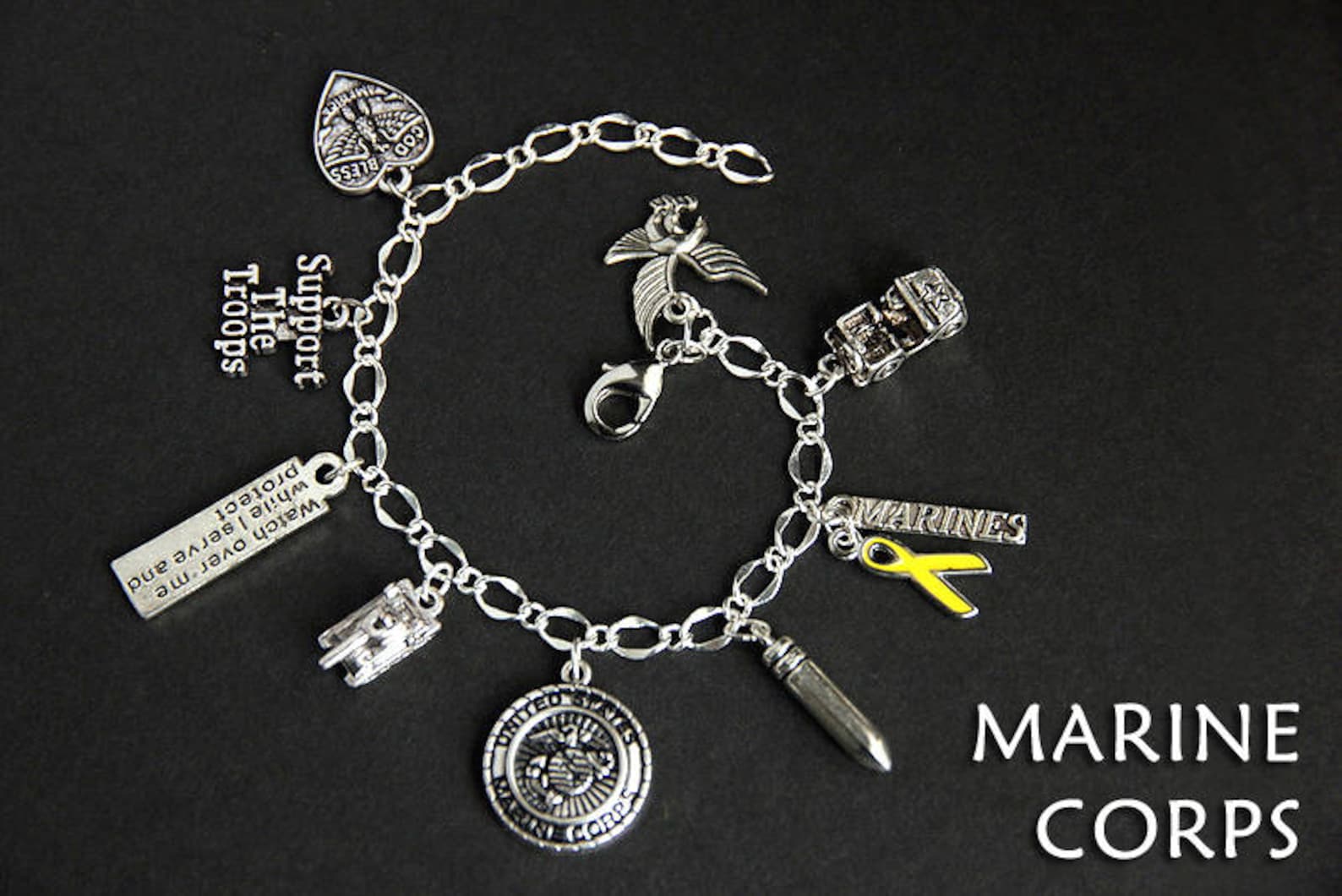 Military Bracelet. Military Charm Bracelet. Armed Forces | Etsy