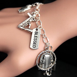 Religious Bracelet. Christian Charm Bracelet. Catholic Bracelet ...