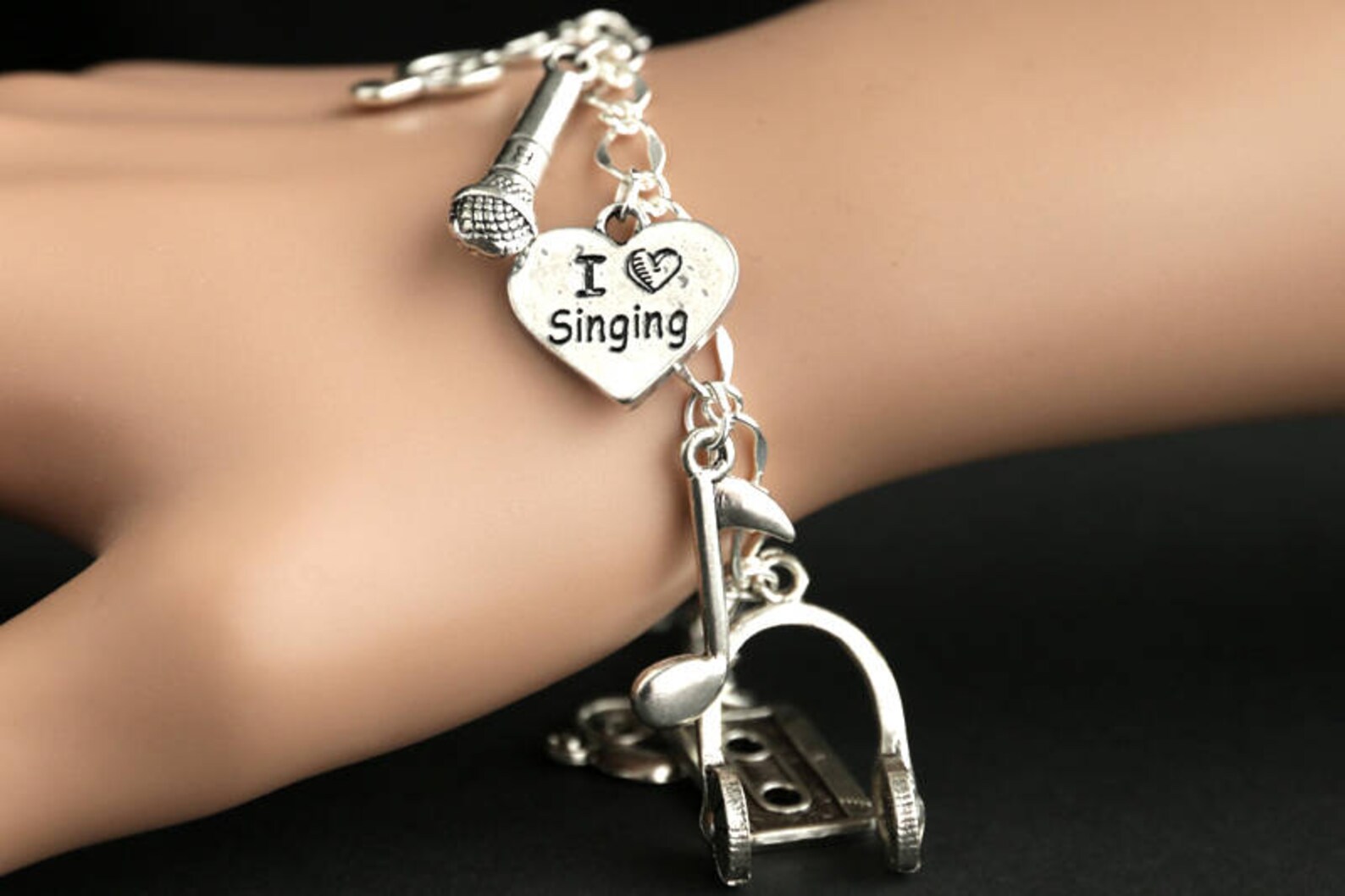 Singer Bracelet. Love to Sing Charm Bracelet. Singing - Etsy