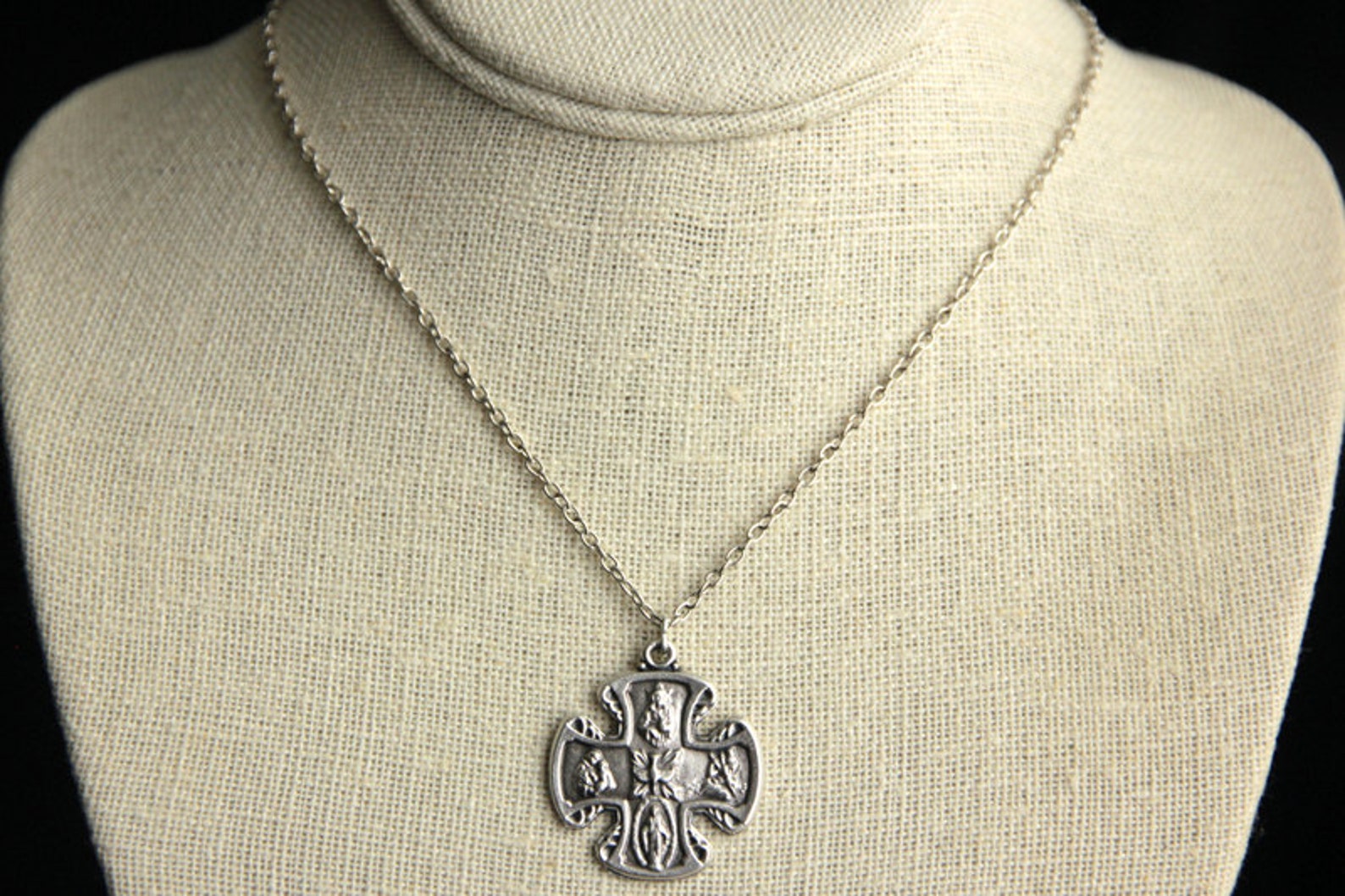 4 Way Medal Necklace. Catholic Necklace. Four Way Medal Charm Necklace ...