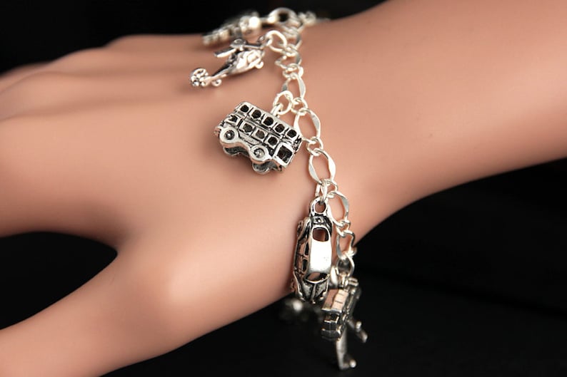 Transportation Bracelet. Charm Bracelet. Automobile Bracelet. | Etsy