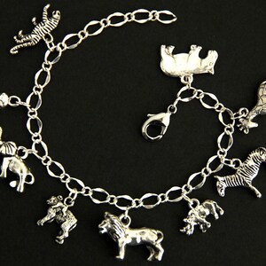 African Safari Bracelet. Wildlife Charm Bracelet. African Bracelet ...
