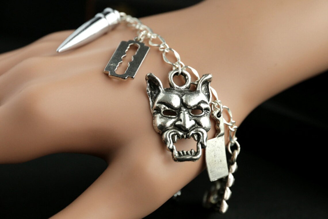 Evil Deeds Bracelet. Devil Made Me Do It Charm Bracelet. Evil Bracelet ...