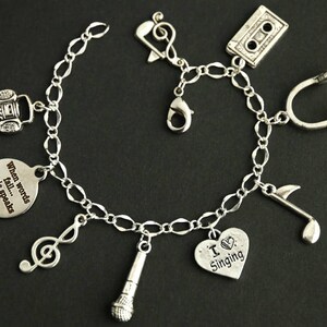 Singer Bracelet. Love to Sing Charm Bracelet. Singing Bracelet. Music ...