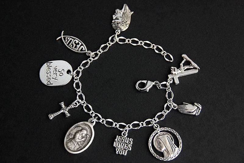 Archangel Gabriel Bracelet. Catholic Bracelet. Charm Bracelet. - Etsy