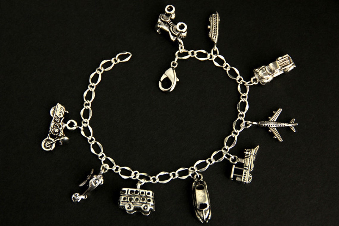 Transportation Bracelet. Charm Bracelet. Automobile Bracelet. Travel ...