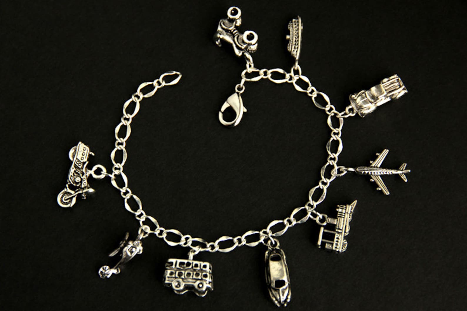 Transportation Bracelet. Charm Bracelet. Automobile Bracelet. Travel ...