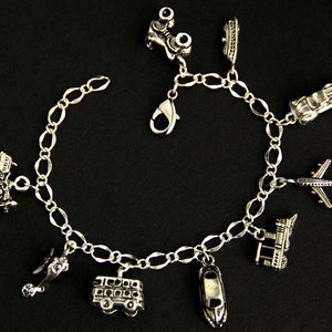 Transportation Bracelet. Charm Bracelet. Automobile Bracelet. Travel ...