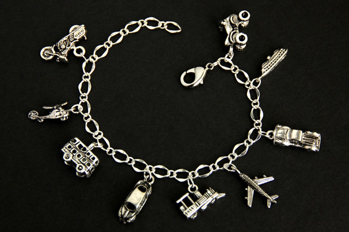 Transportation Bracelet. Charm Bracelet. Automobile Bracelet. - Etsy
