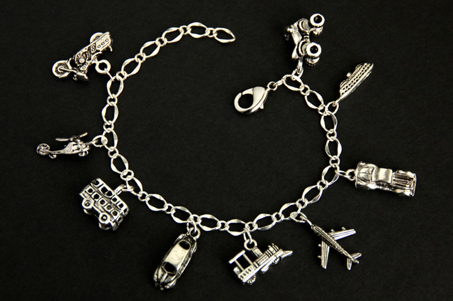 Transportation Bracelet. Charm Bracelet. Automobile Bracelet. Travel ...