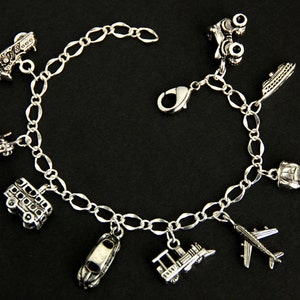 Transportation Bracelet. Charm Bracelet. Automobile Bracelet. Travel ...