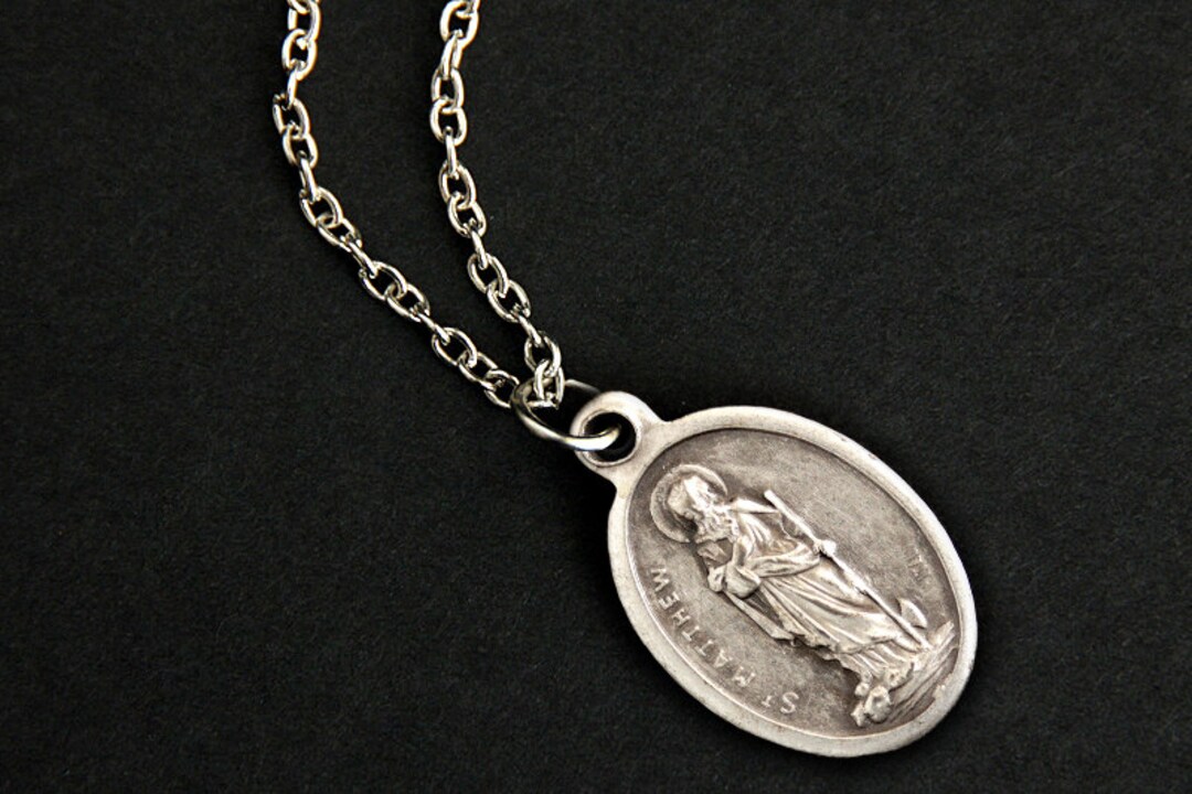 Saint Matthew Necklace. Christian Necklace. St Matthew Medal Necklace ...