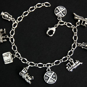Train Bracelet. Charm Bracelet. Railroad Bracelet. Locomotive Bracelet ...