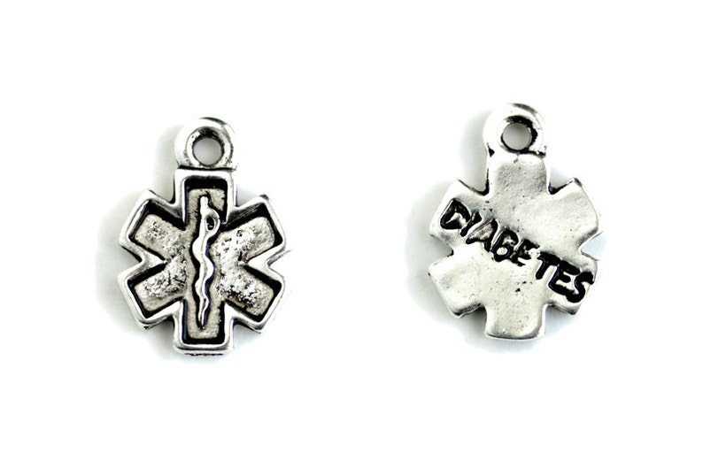 Diabetes Charm. Diabetic Charm. Double Sided Diabetes Add-on - Etsy