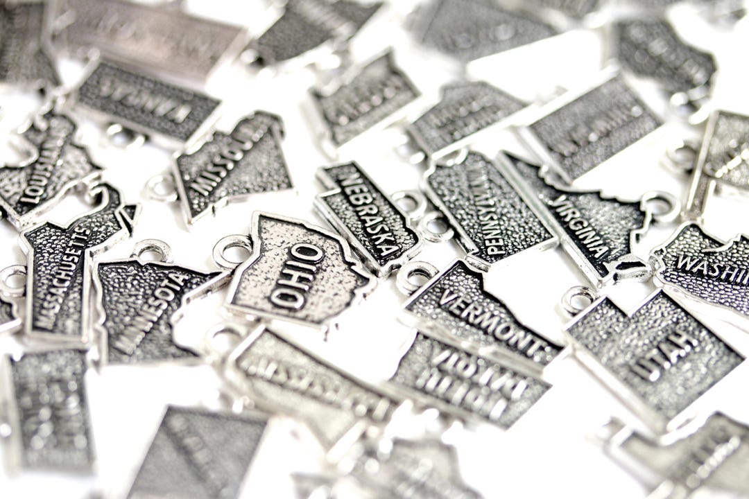 US State Charms. Pick One of 50 State Charms. Add-on Charm for Bracelet ...