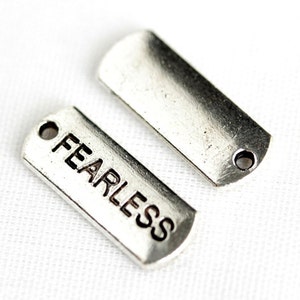 Fearless Charm. Add-on Charm for Charm Bracelets. Silver Plated Charm ...