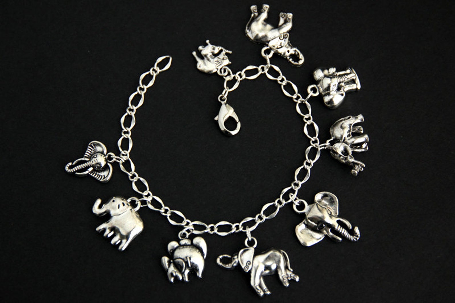 Elephant Bracelet. Elephant Charm Bracelet. Elephant Lover Bracelet ...