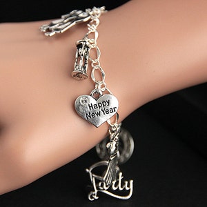 New Years Bracelet. New Years Eve Charm Bracelet. New Years Day Party ...