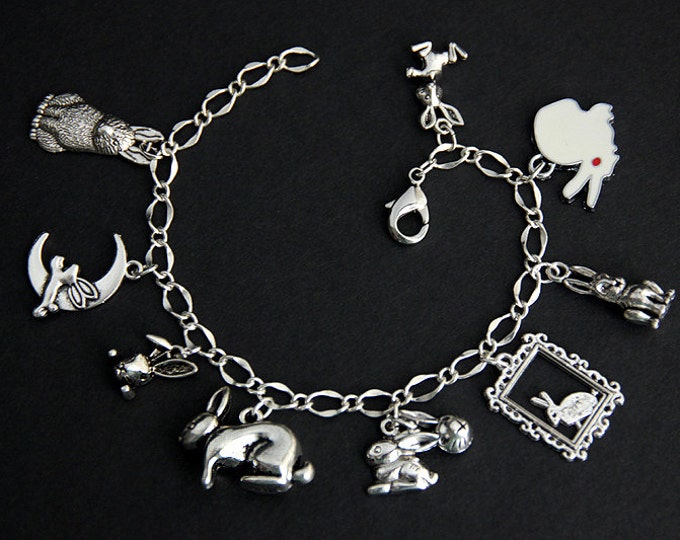 Rabbit Bracelet. Bunny Rabbit Charm Bracelet. Bunny Bracelet. - Etsy