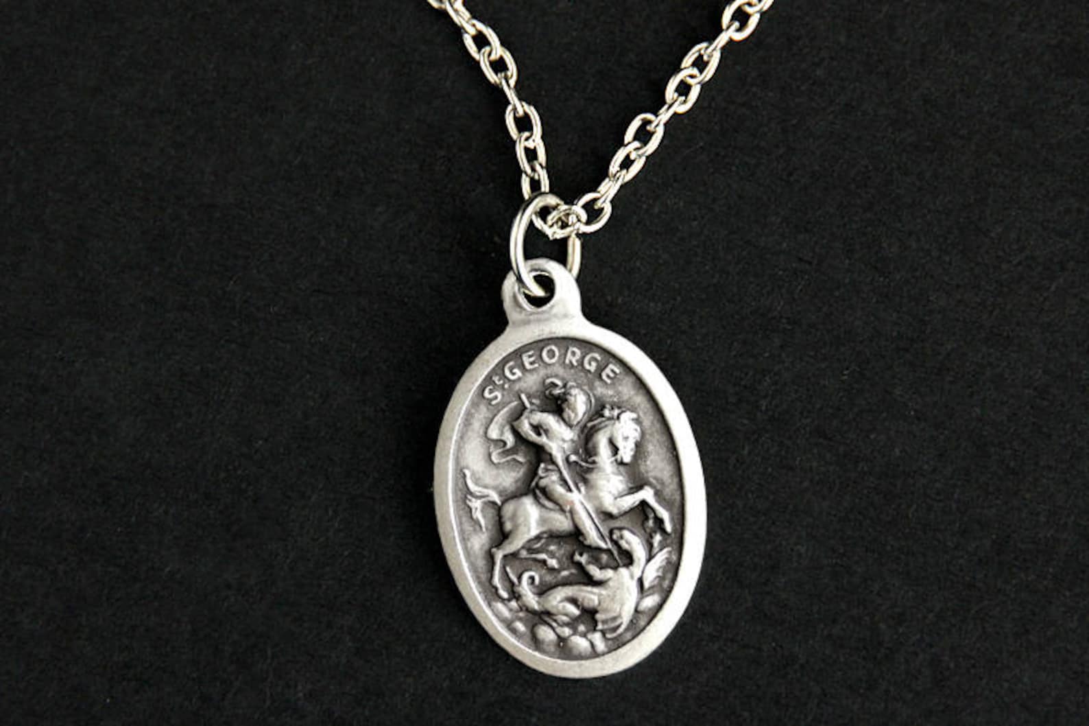 Saint George Necklace. Catholic Saint Necklace. St George - Etsy