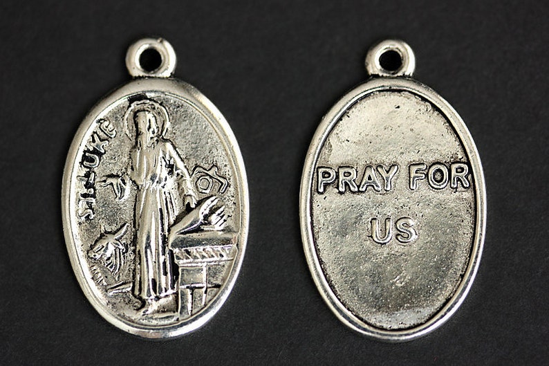 Saint Luke Necklace. Catholic Saint Necklace. St Luke Saint Medal ...
