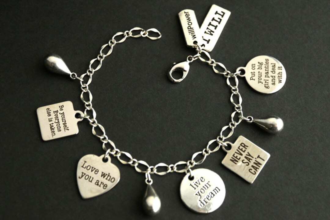 Willpower Bracelet. Encouragement Charm Bracelet. Determination ...