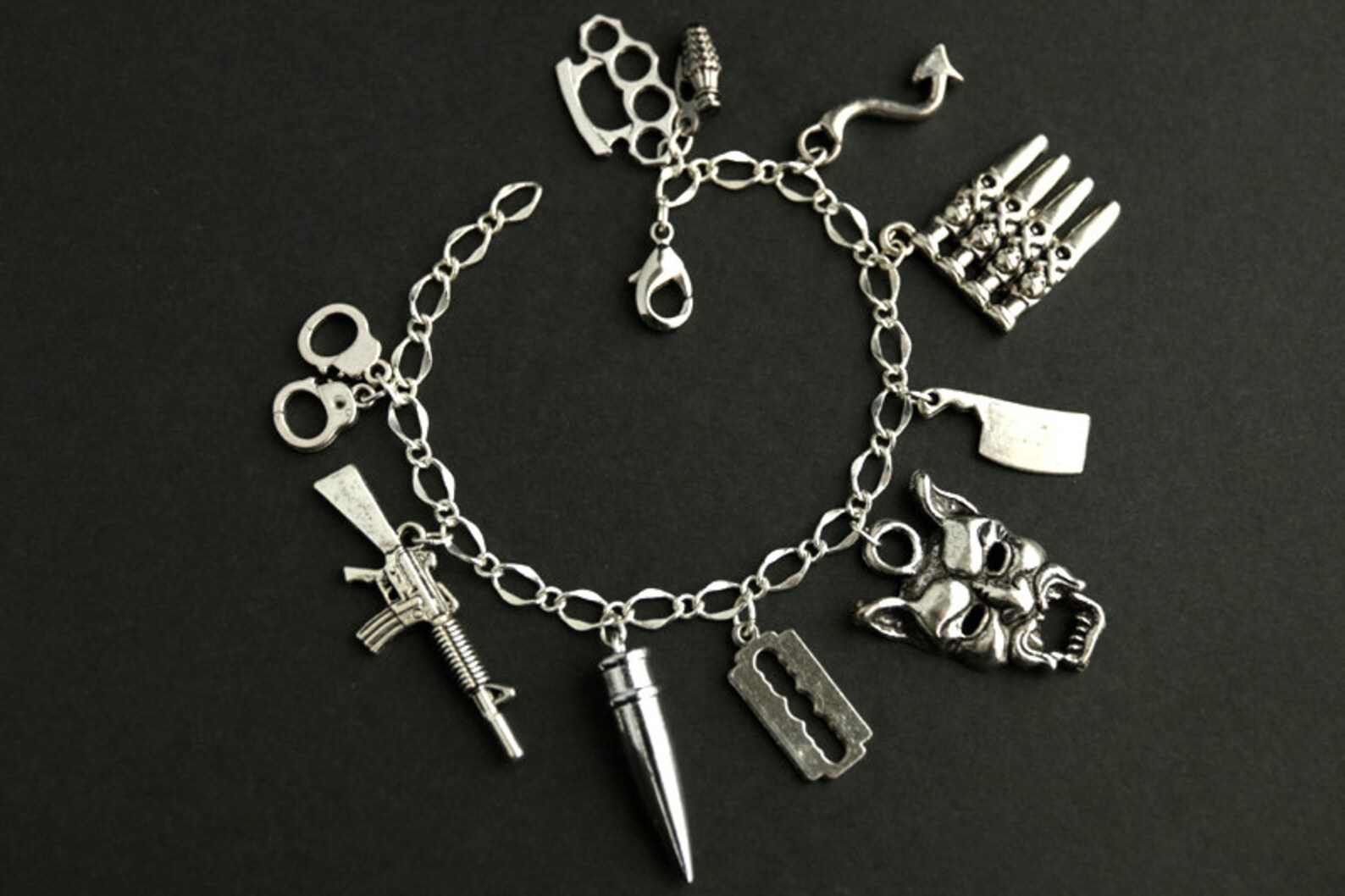 Evil Deeds Bracelet. Devil Made Me Do It Charm Bracelet. Evil Bracelet ...