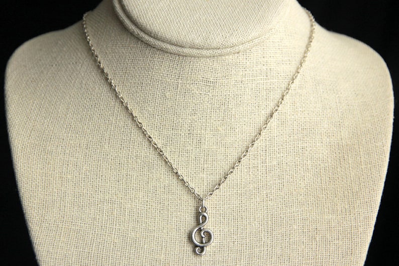Treble Clef Necklace. Musical Note Charm Necklace. Music - Etsy