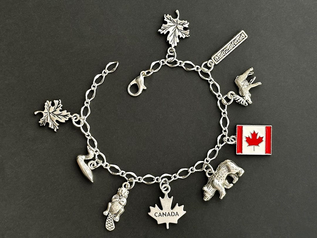 Canada Bracelet. Canadian Charm Bracelet. Travel Bracelet. Tourist ...