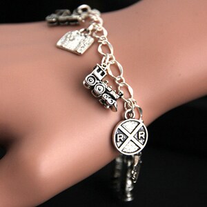 Train Bracelet. Charm Bracelet. Railroad Bracelet. Locomotive Bracelet ...