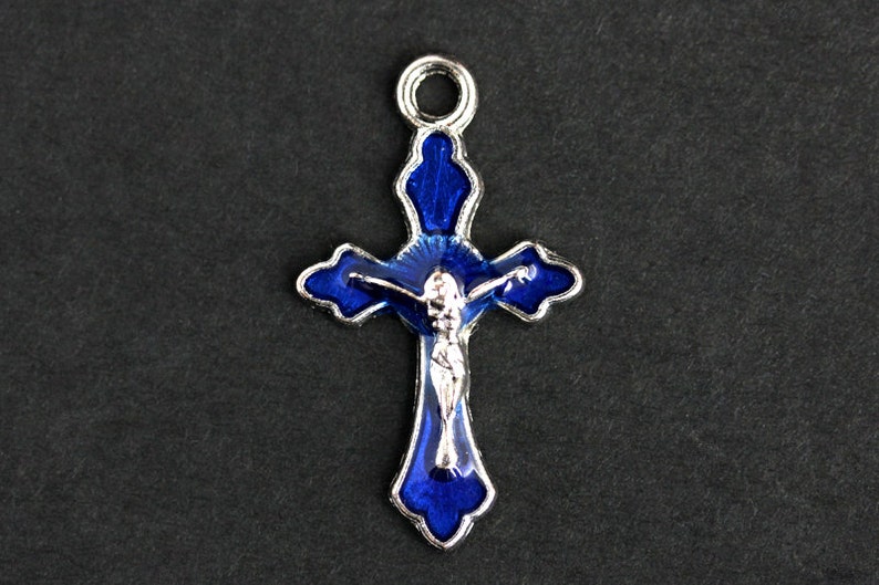 Cobalt Blue Cross Necklace. Christian Necklace. Royal Blue | Etsy