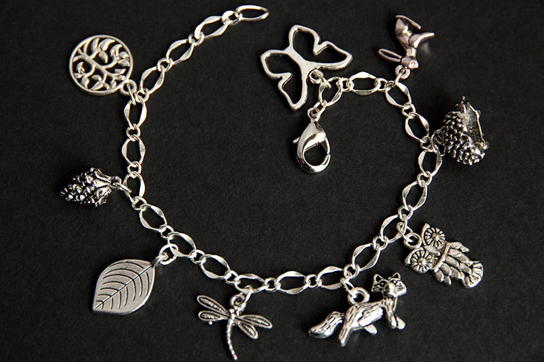 Woodland Bracelet. Nature Lover Charm Bracelet. Forest Bracelet ...