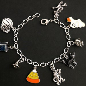 Trick or Treat Halloween Night Bracelet. Halloween Bracelet. Enameled ...
