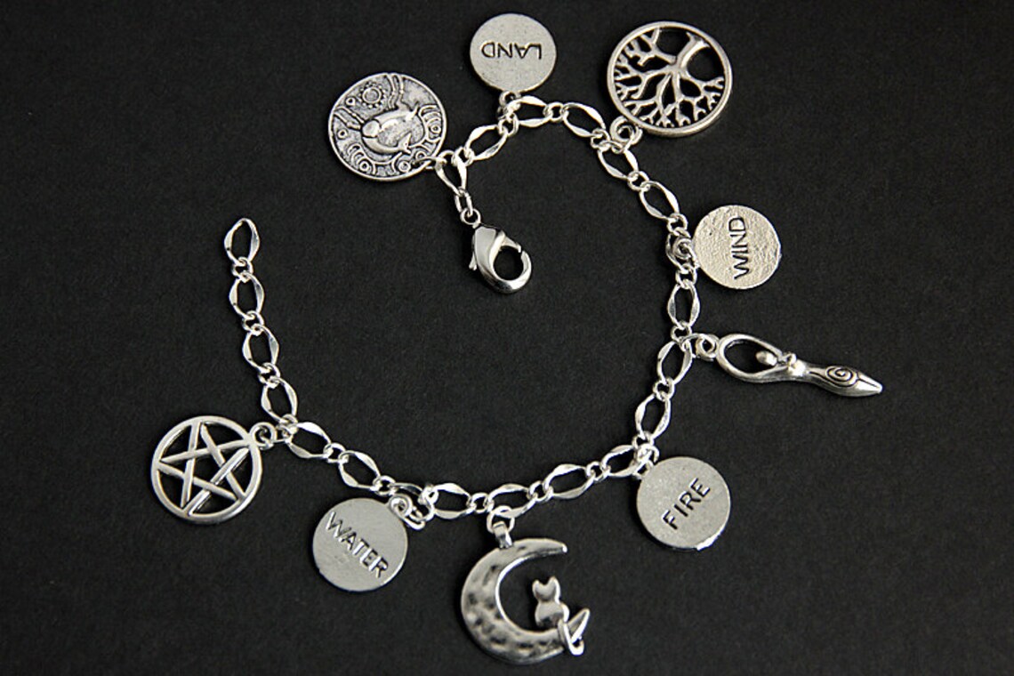 Pagan Bracelet. Earth Religion Charm Bracelet. Wicca Bracelet. - Etsy