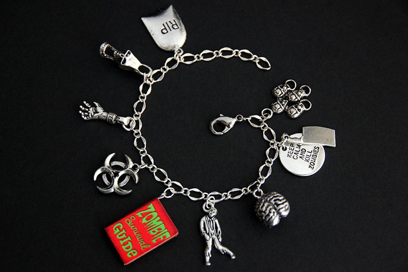 Zombie Bracelet. Zombie Apocalypse Charm Bracelet. Undead Bracelet ...